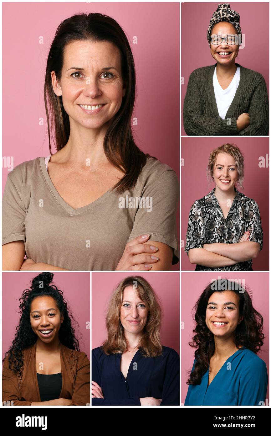 Group of beautiful people in a collage Stock Photo - Alamy