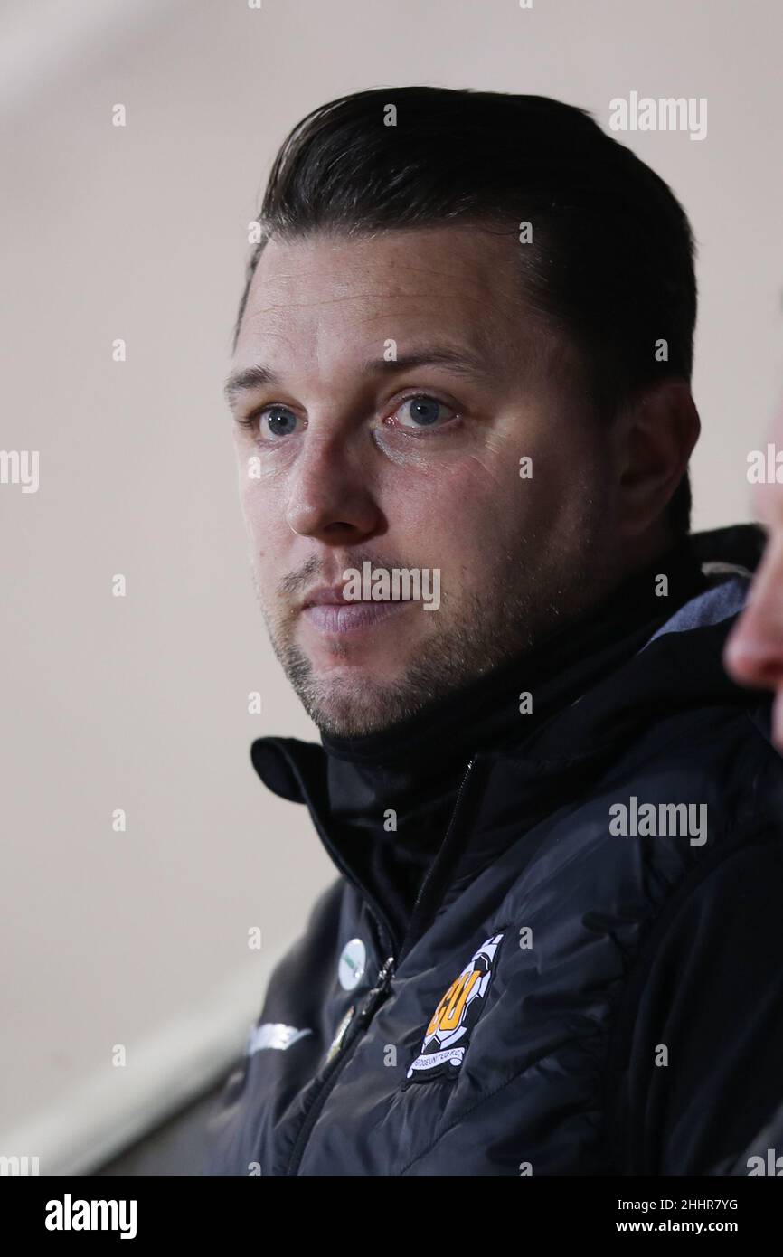 Cambridge United manager Mark Bonner ahead of the Papa John's Trophy ...