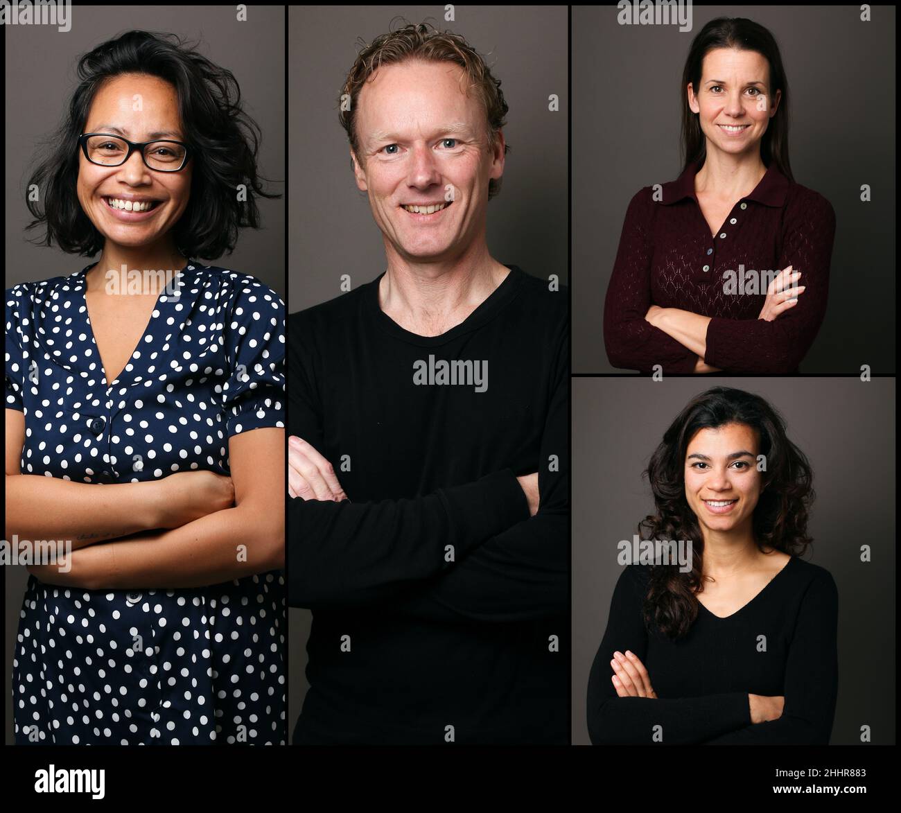 Group of people in a collage Stock Photo - Alamy