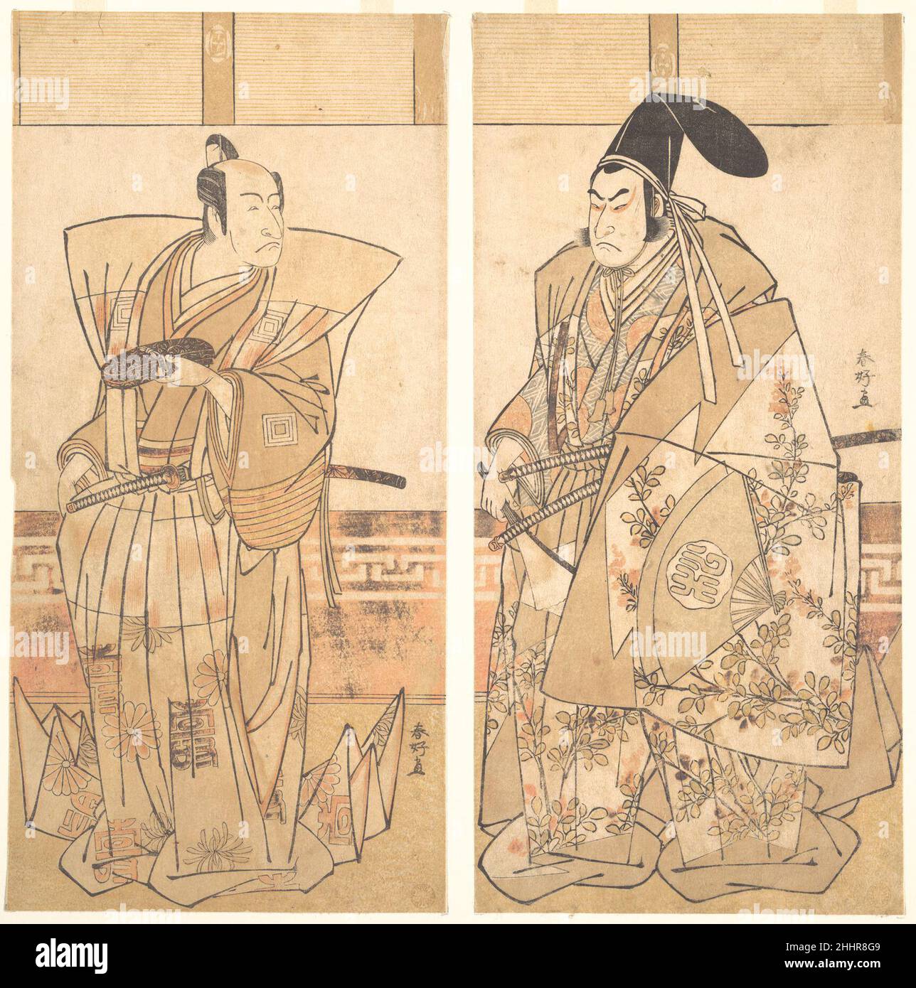 Two Actors Dressed in Ceremonial Costumes ca. 1787 Katsukawa Shunk ...