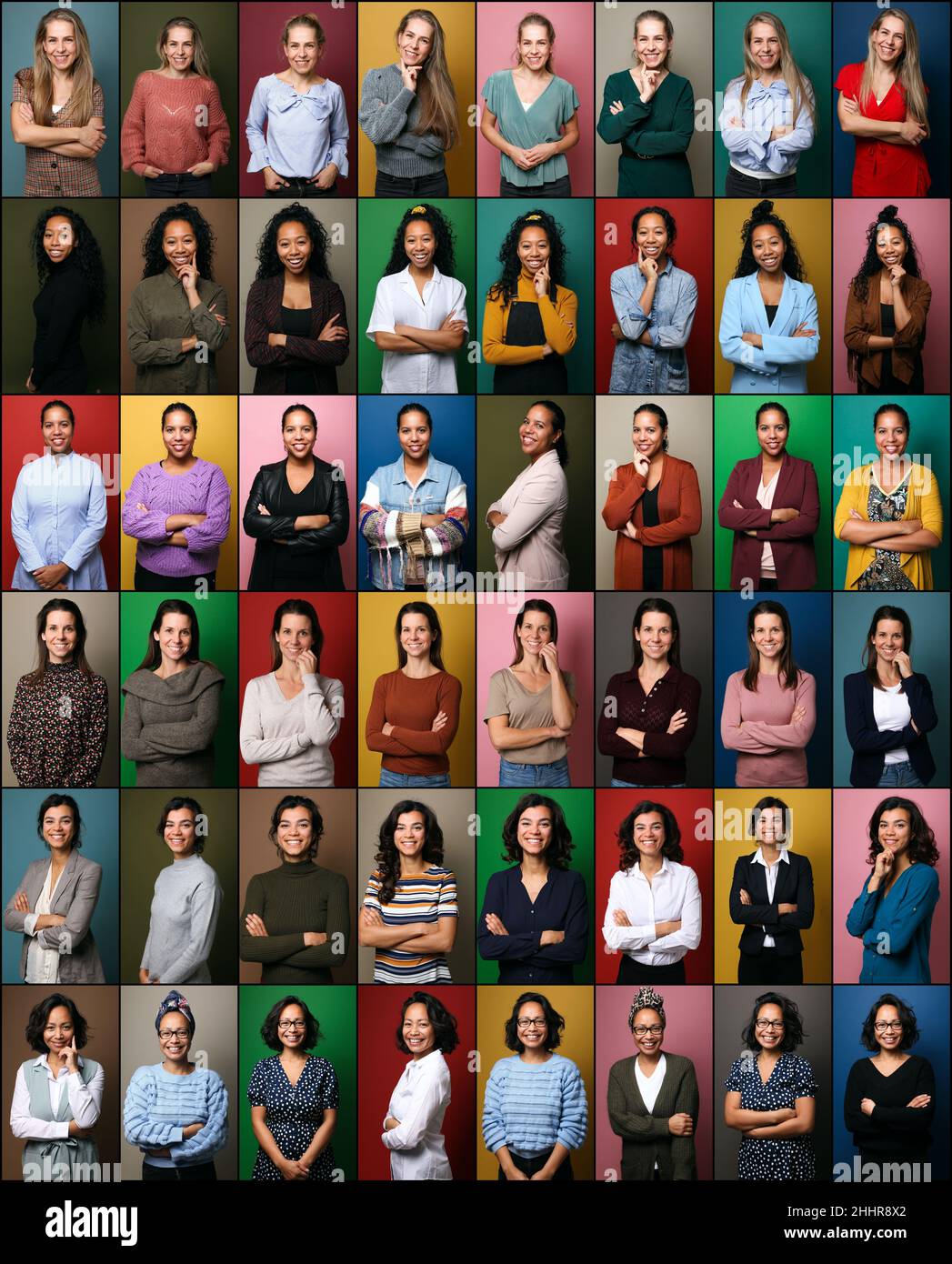 Group of people in a collage Stock Photo - Alamy