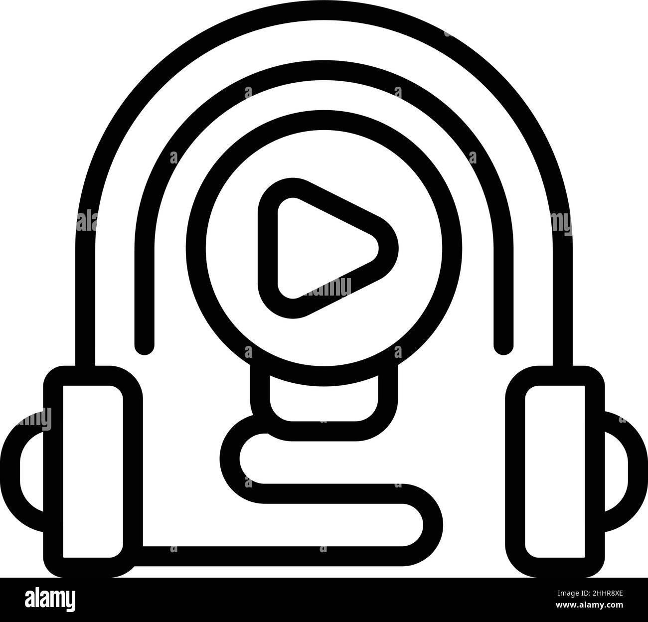 Audio headphones icon outline vector. Key leader. Social media Stock ...