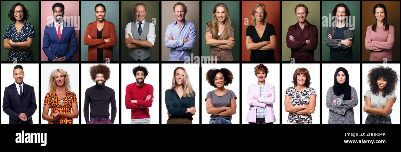 Beautiful happy people in front of a background Stock Photo - Alamy