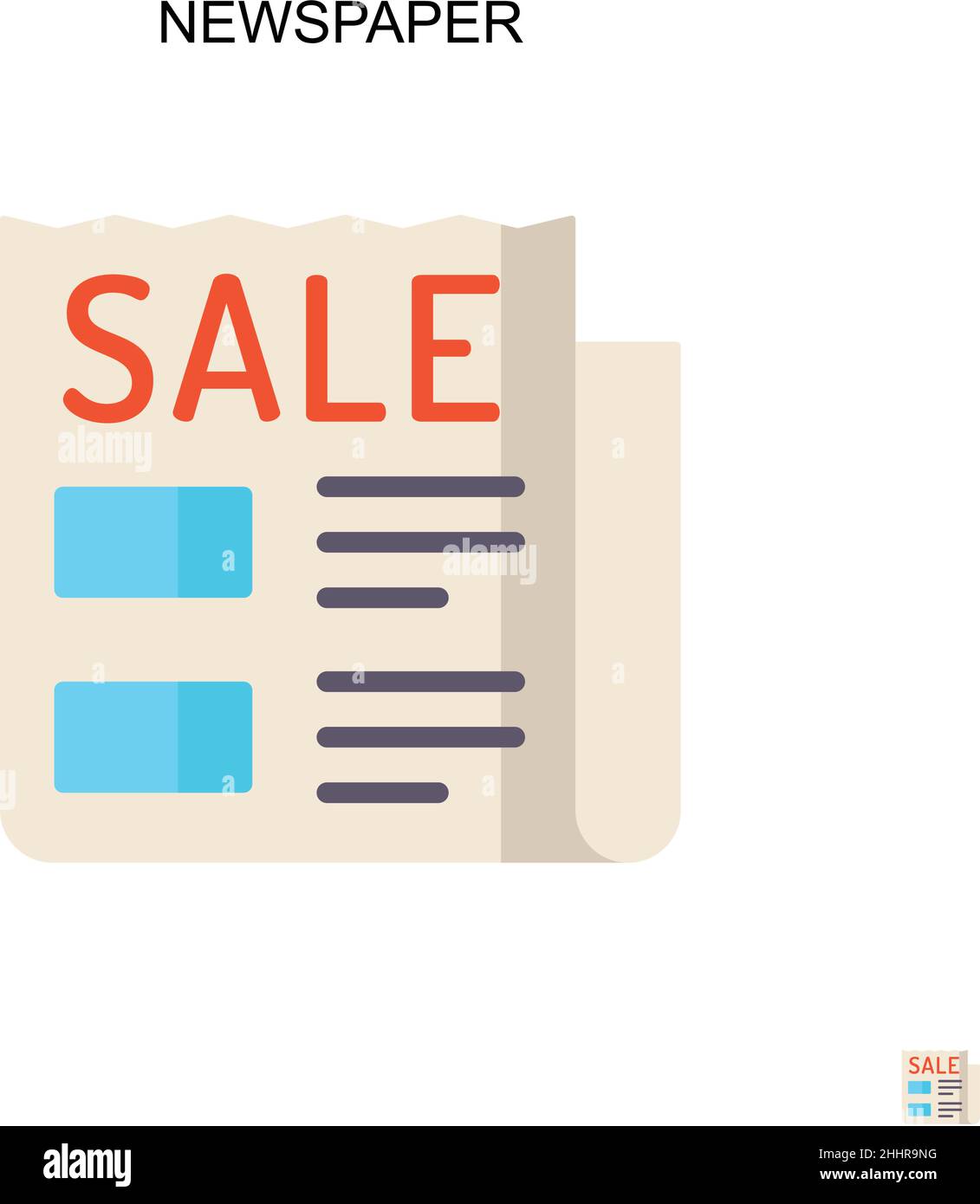 Newspaper Simple vector icon.Perfect color modern pictogram on editable ...