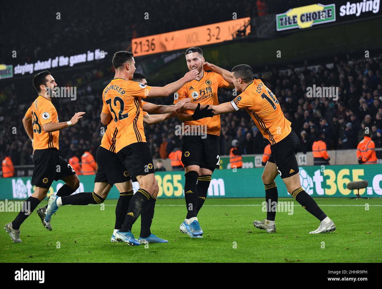 Wolves footballer Matt Doherty celebrates his winning goal ...