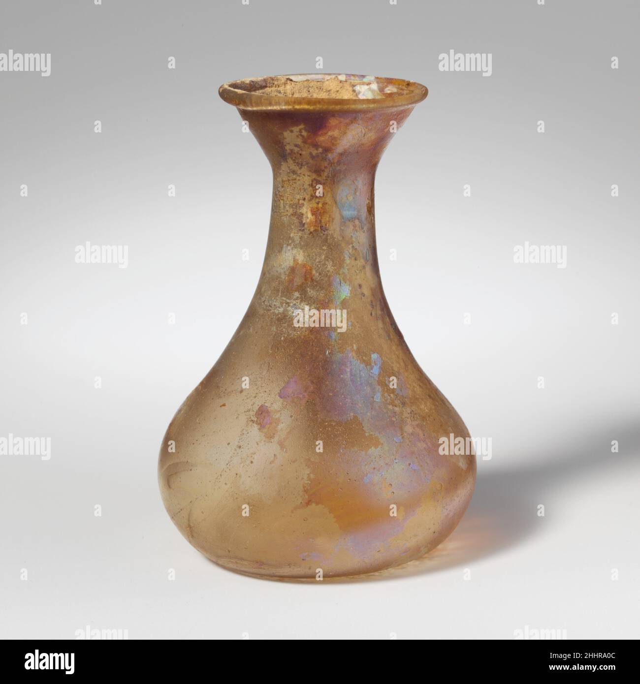 Glass flask 2nd–3rd century A.D. Roman Small flaskColorless with pale ...