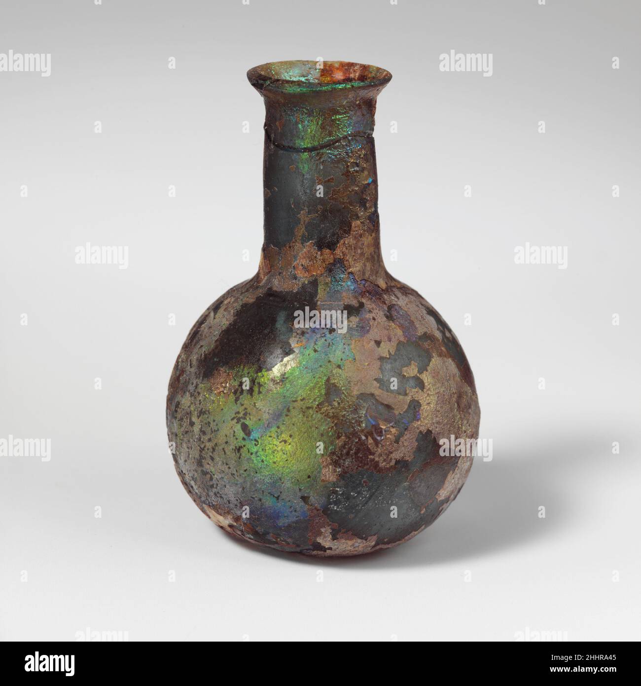 Glass perfume bottle 1st century A.D. Roman Translucent pale blue.Plain ...