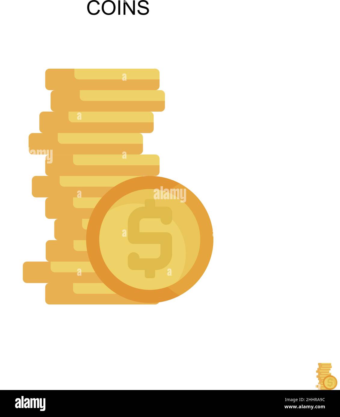 Coins Simple vector icon.Perfect color modern pictogram on editable ...