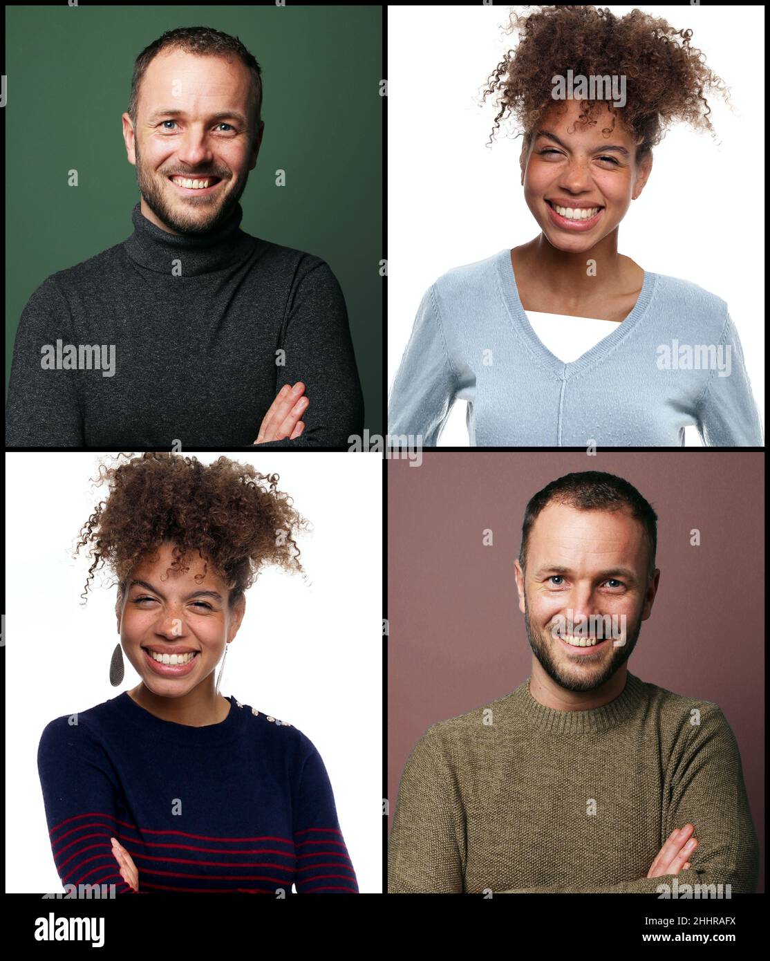 Beautiful happy people in front of a background Stock Photo - Alamy