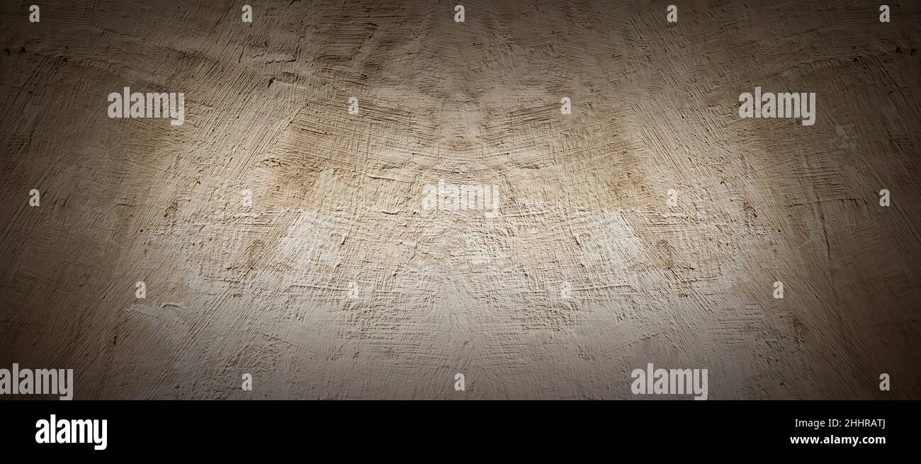 Textured plaster wall in light tones and in panoramic format ...
