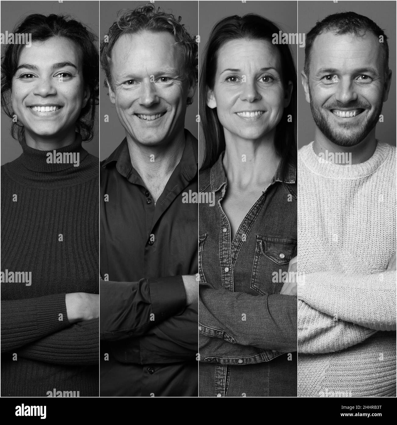 Group of people in a collage Stock Photo - Alamy