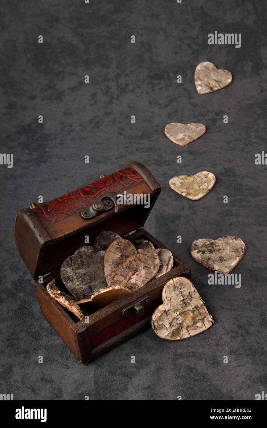 Hearts go out of chest locker greetings for Valentine's day vertical ...