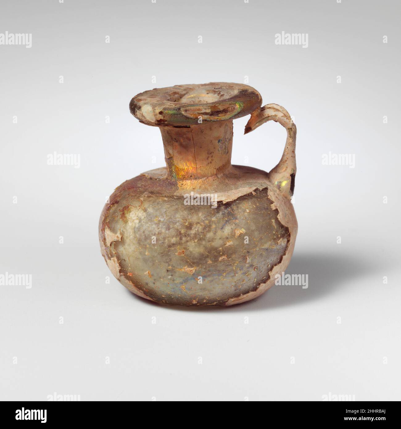 Glass one-handled miniature bottle 2nd–3rd century A.D. Roman Colorless ...