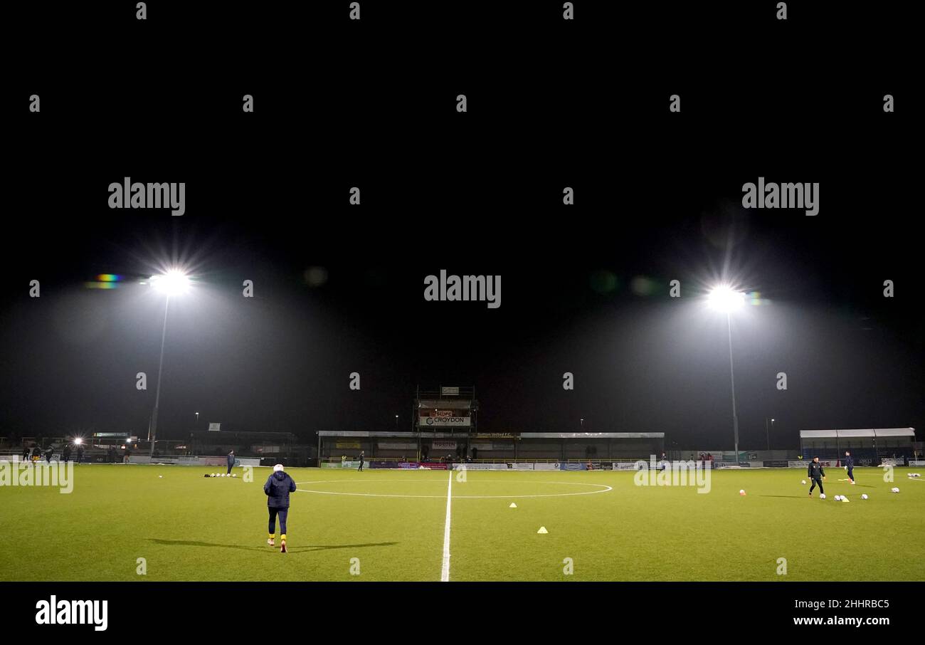 a general view of the VBS Community Stadium, Sutton. Picture date ...