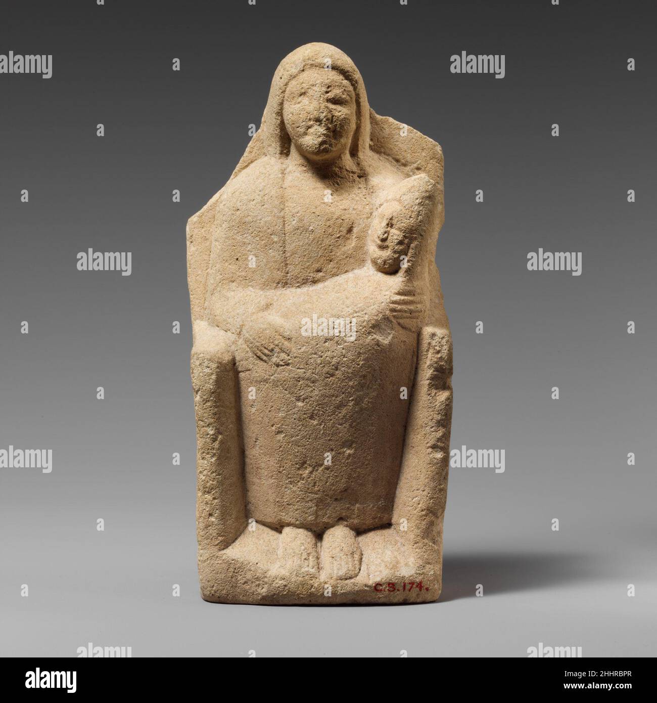 Seated limestone kourotrophos late 6th–early 5th century B.C. Cypriot ...