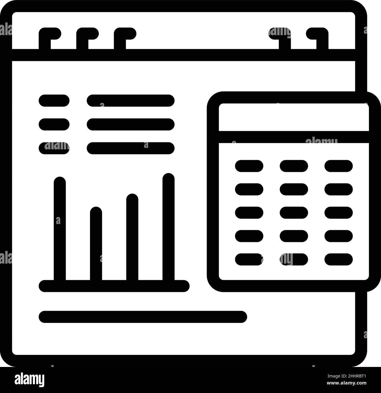 People data icon outline vector. Graph report. Chart market Stock ...