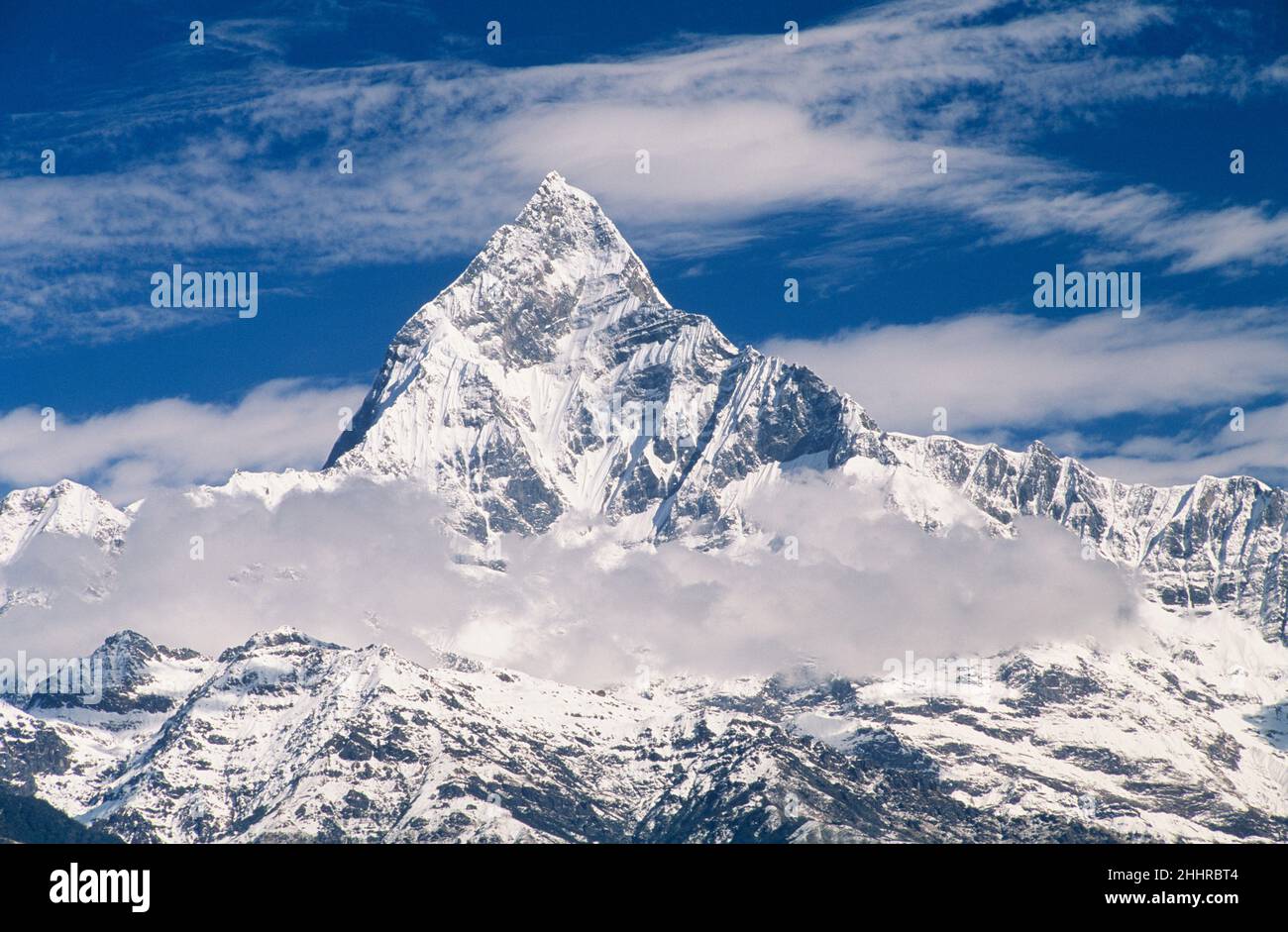 Machhapuchhare Mountain viewed from Sarankot, Annapurna Region, Nepal ...
