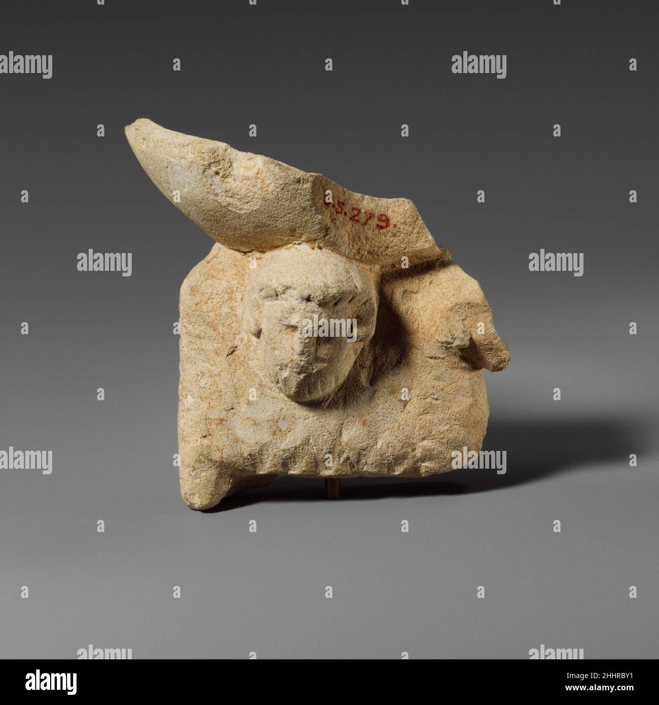 Limestone ram and head of “Zeus Ammon” supporting an incense burner 4th ...