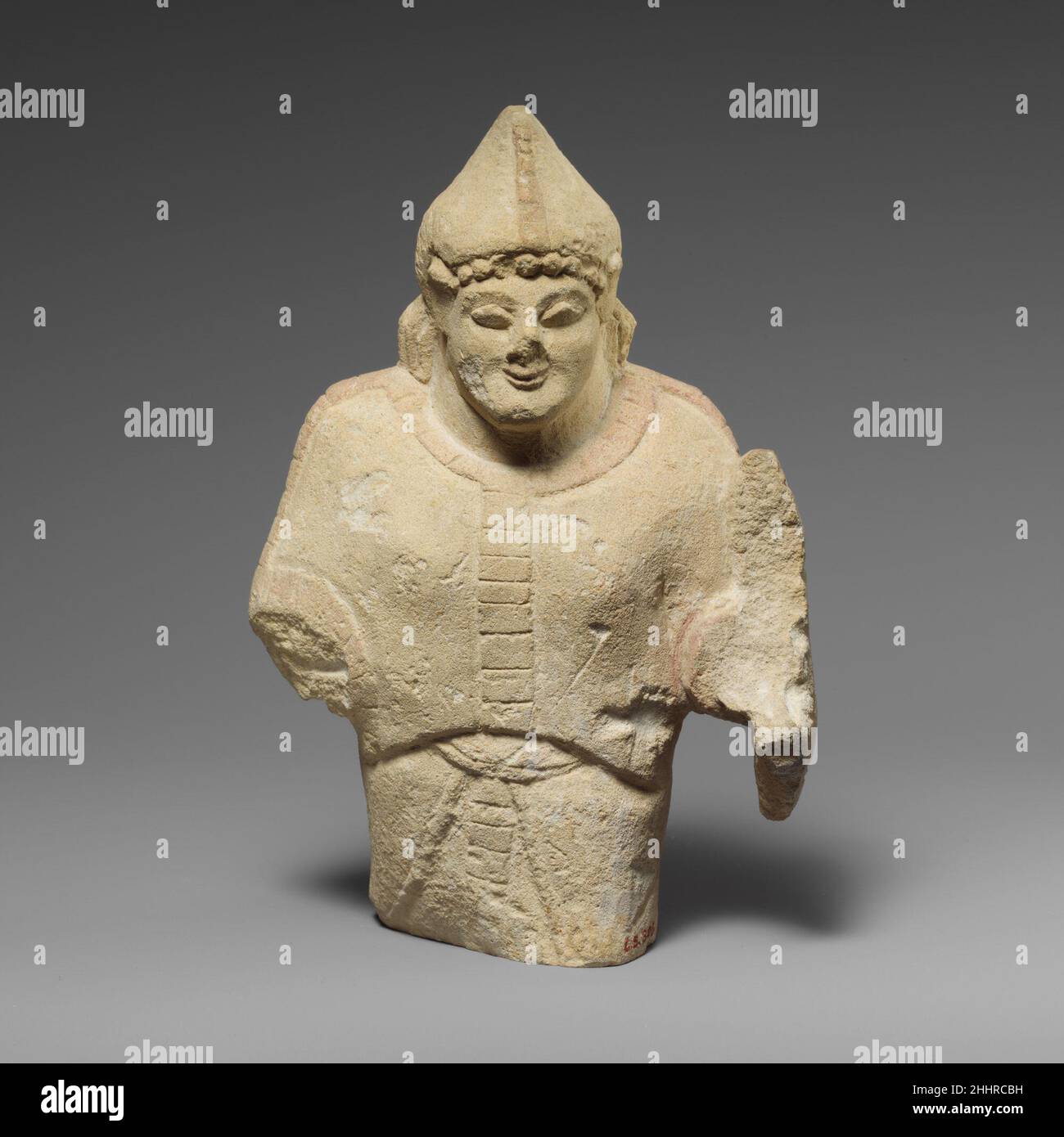 Limestone statuette of a warrior holding a shield late 6th or early 5th ...