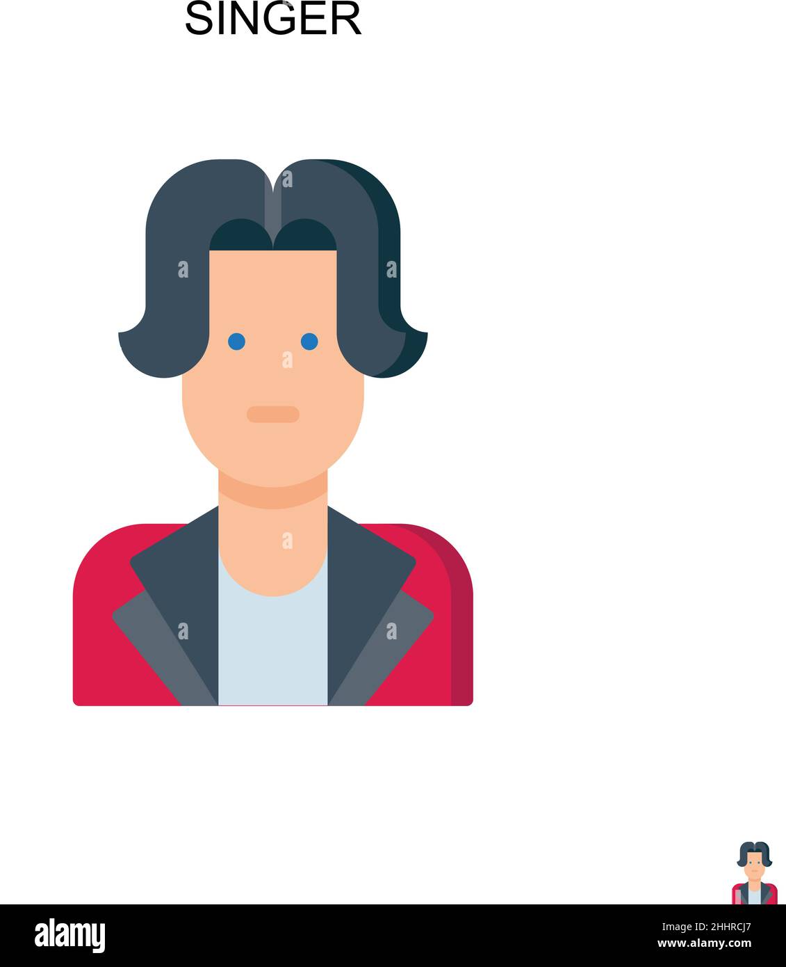 Singer Simple vector icon.Perfect color modern pictogram on editable ...