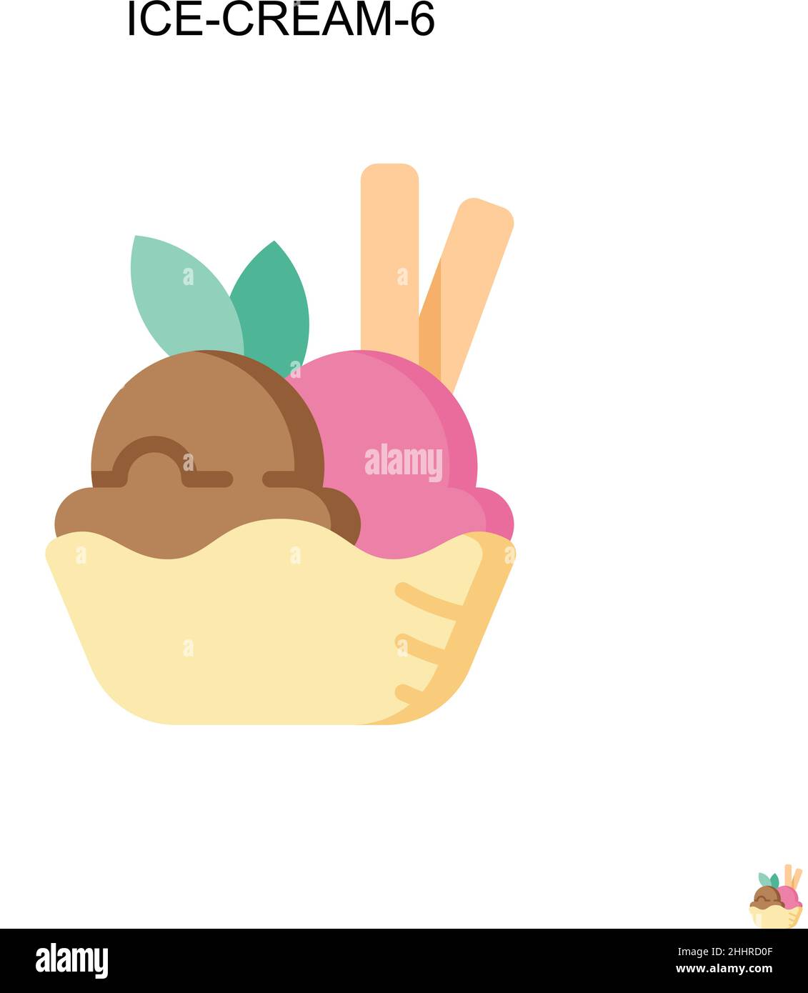 Ice-cream-6 Simple vector icon.Perfect color modern pictogram on ...