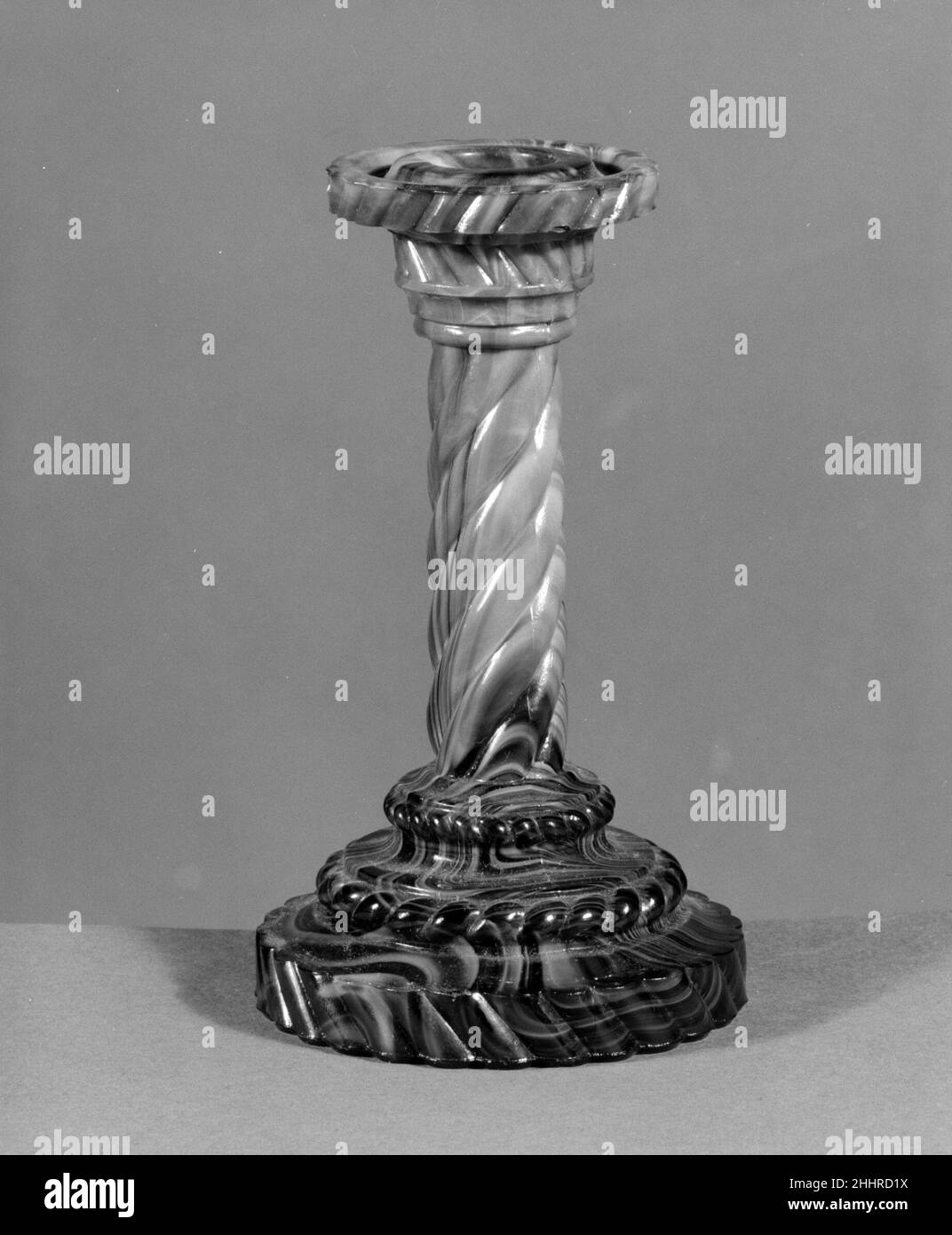 Candlestick 1880–90. Candlestick. 1880–90. Pressed purple marble glass ...