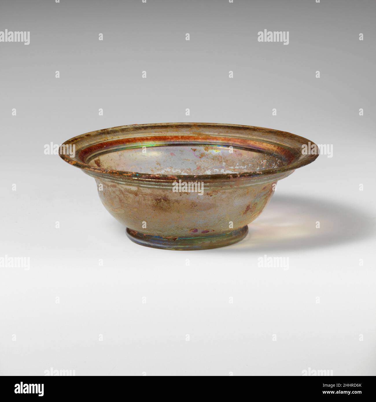 Glass bowl 2nd–3rd century A.D. Roman Colorless with blue green ...