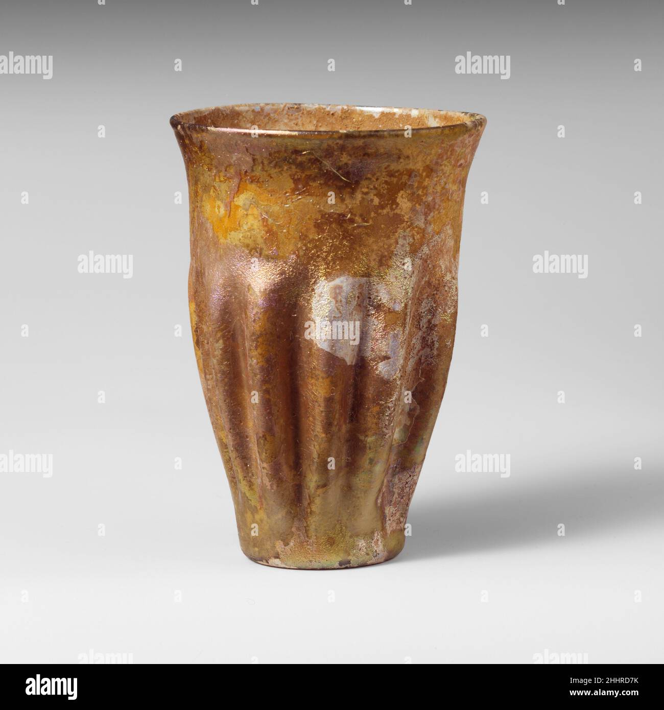 Glass beaker 2nd–3rd century A.D. Roman Colorless with blue green ...