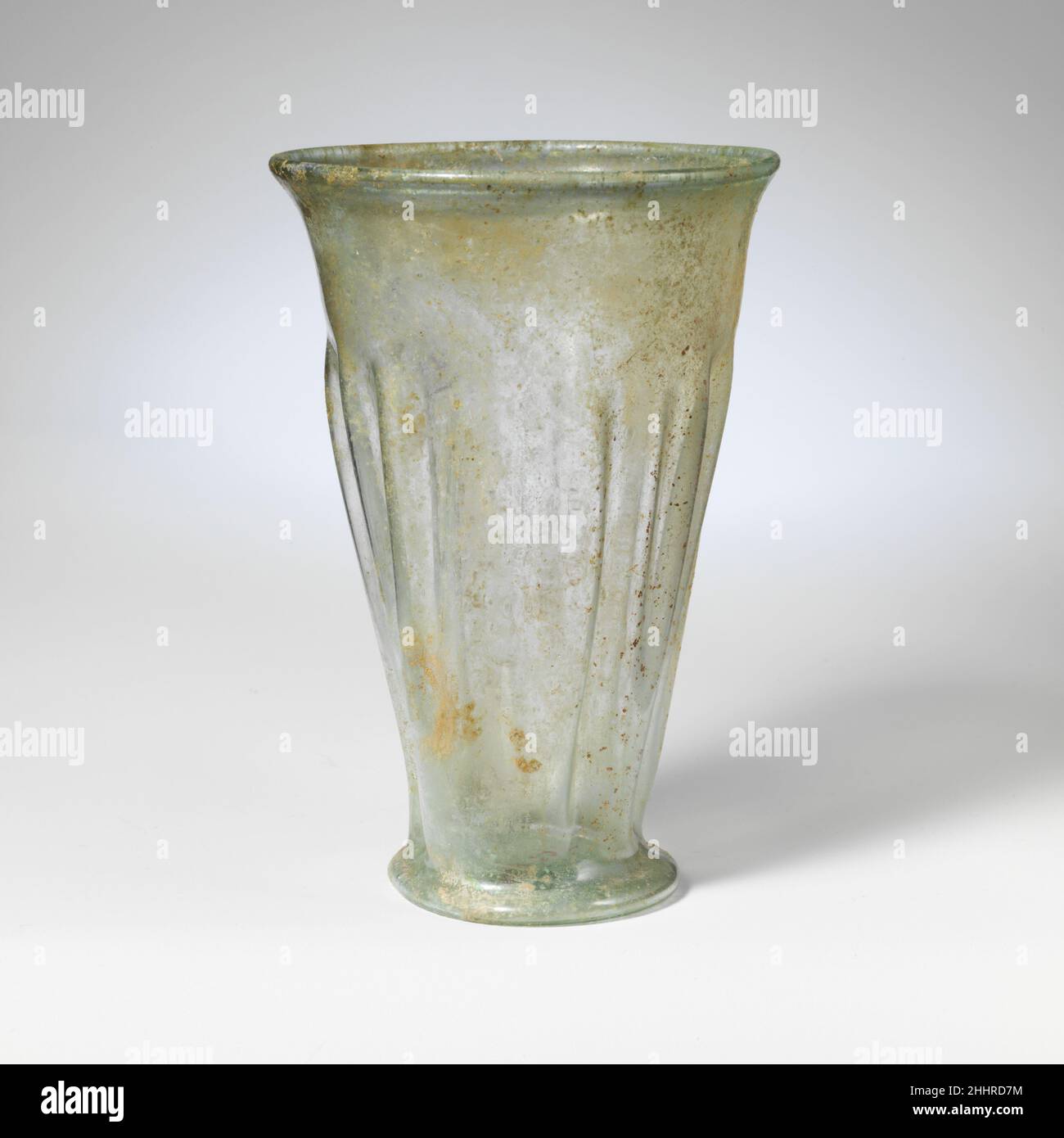 Glass beaker 2nd–3rd century A.D. Roman Translucent blue greenFlaring ...