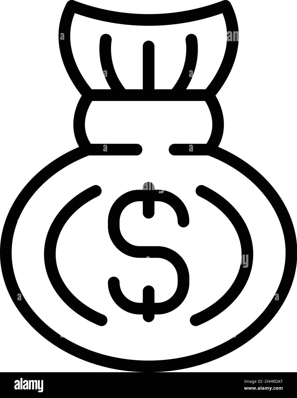 Money bag icon outline vector. Company business. Finance market Stock ...