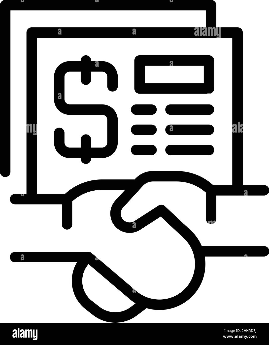 Business fund handshake icon outline vector. Company money. Finance ...