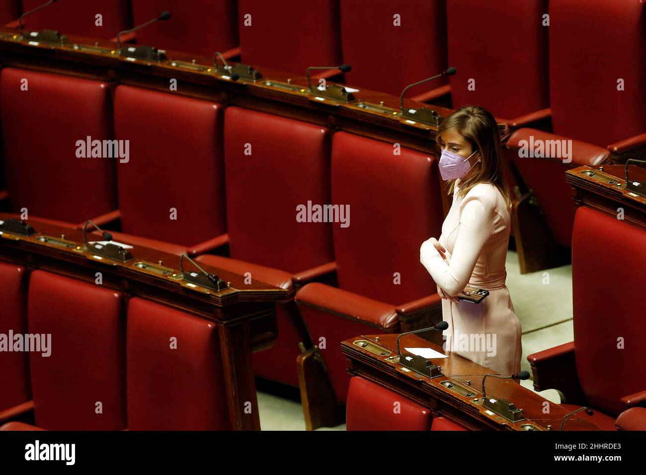 Rome, Italy. 25th Jan, 2022. Italian senator Maria Elena Boschi during ...