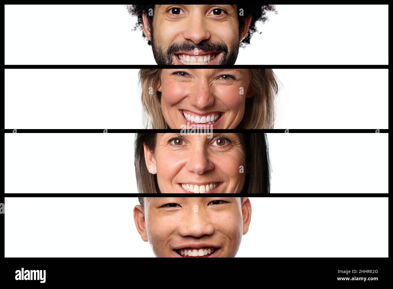 Group of people in a collage Stock Photo - Alamy