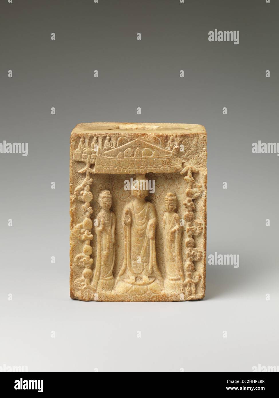 Section of a Pagoda-Shaped Stele mid-6th century China. Section of a ...