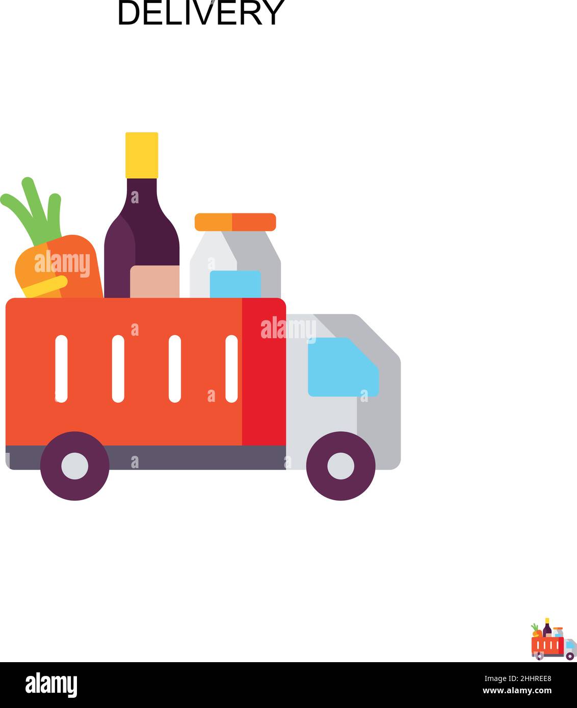 Delivery Simple vector icon.Perfect color modern pictogram on editable ...