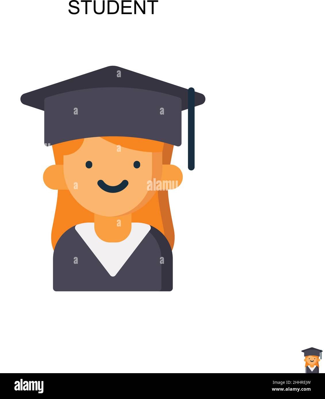 Student Simple vector icon.Perfect color modern pictogram on editable ...