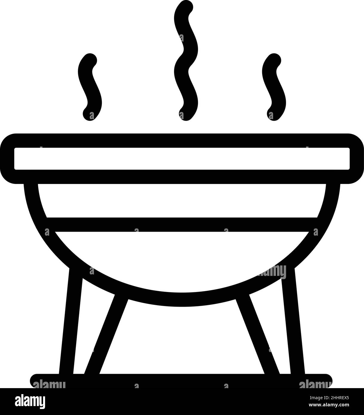 Barbeque grill icon outline vector. Cook picnic. Fire meat Stock Vector ...
