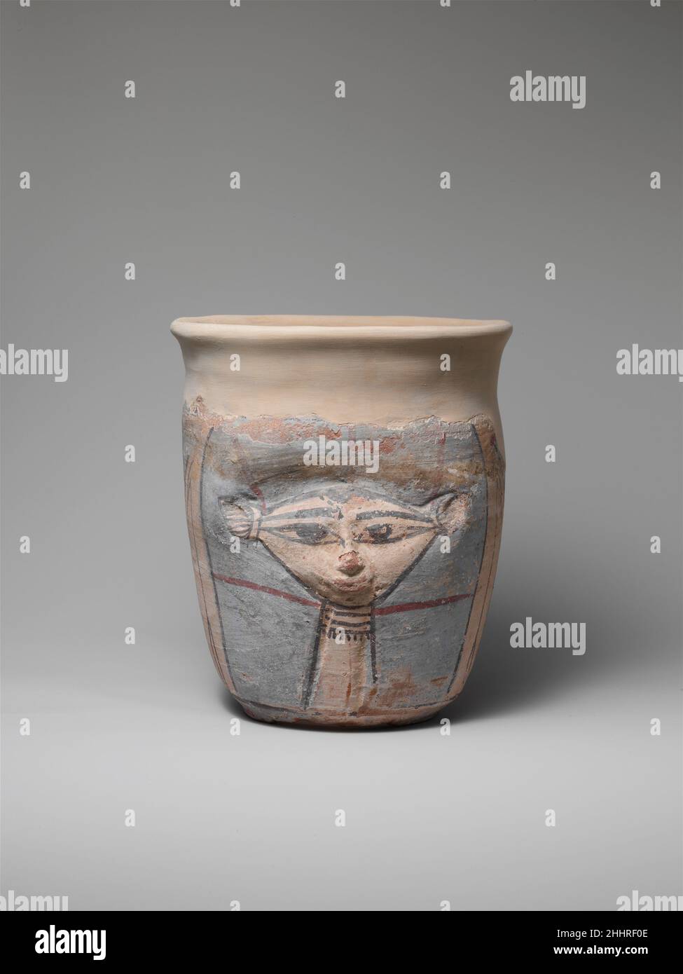 Neck of a Wide-Mouthed Hathor Jar ca. 1390–1353 B.C. New Kingdom. Neck ...