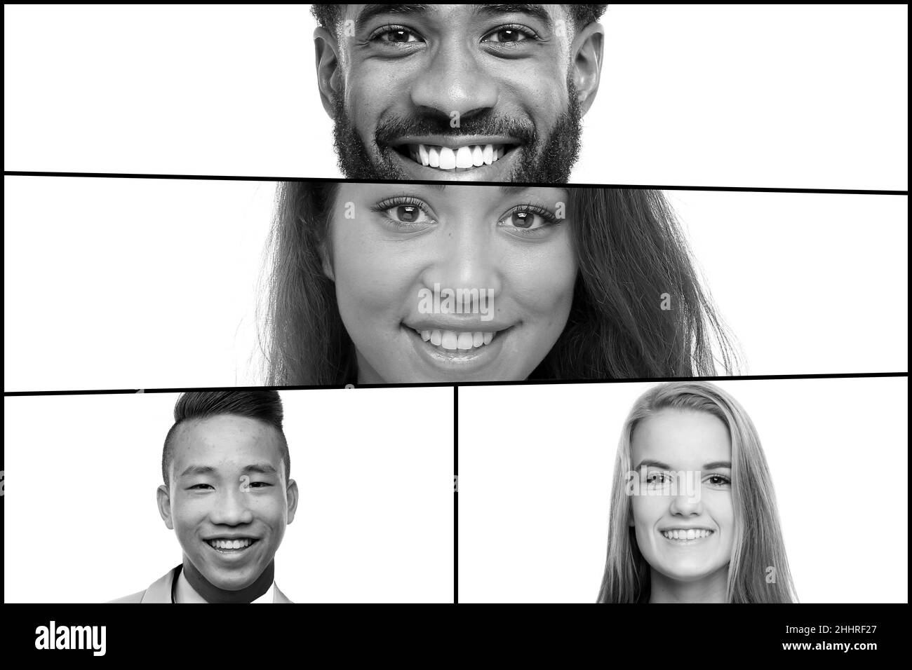 Group of people in a collage Stock Photo - Alamy