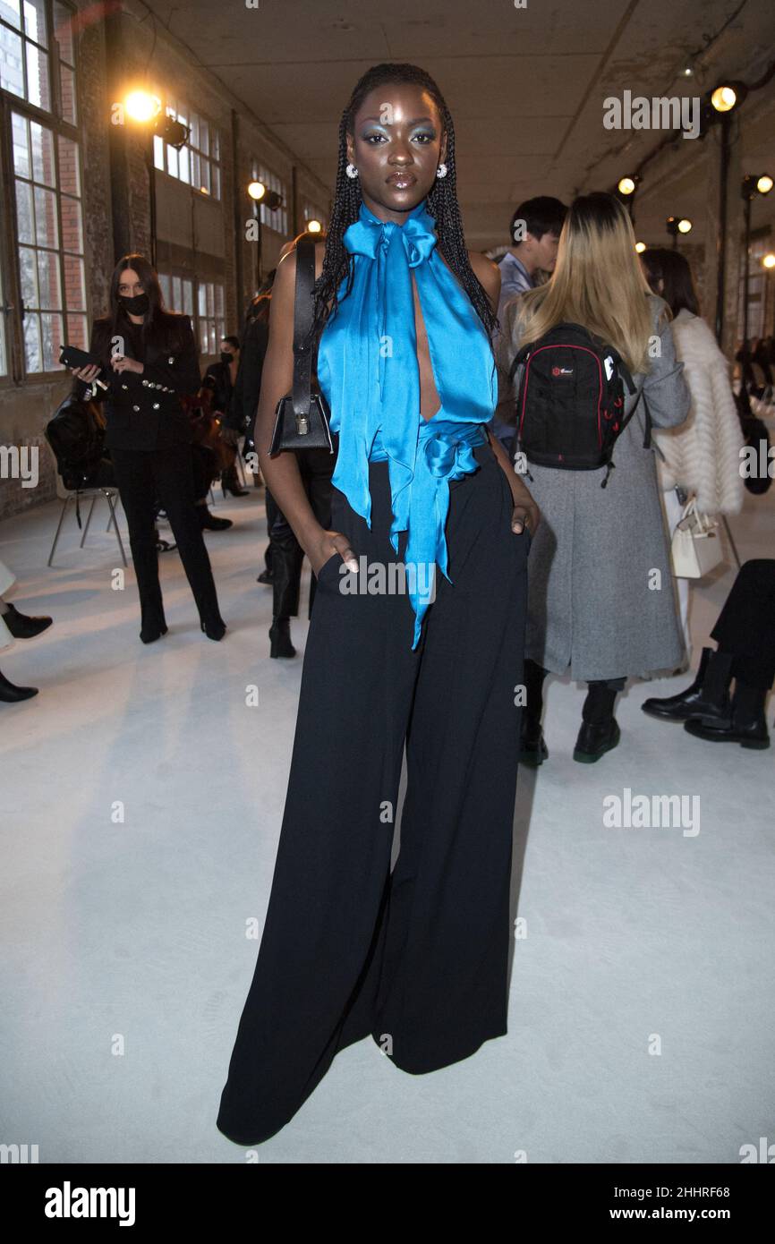 Ildjima aka. Queen Toide attending the Alexandre Vauthier Haute Couture ...