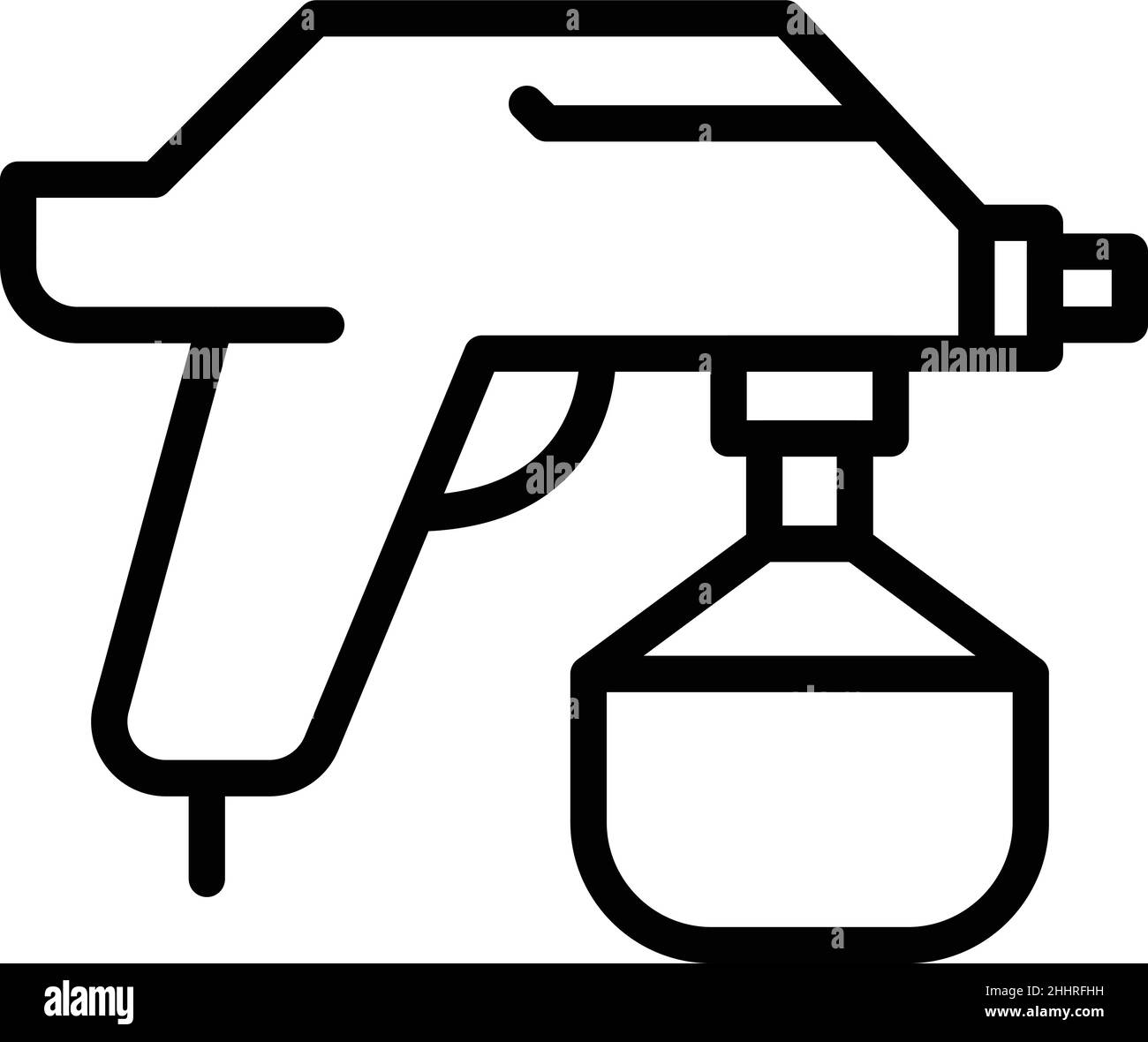 Clean paint gun icon outline vector. Air sprayer. Car auto body Stock ...
