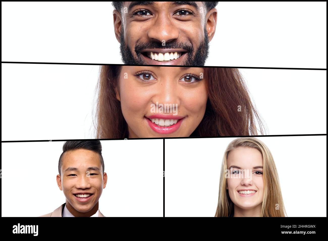 Group of people in a collage Stock Photo - Alamy