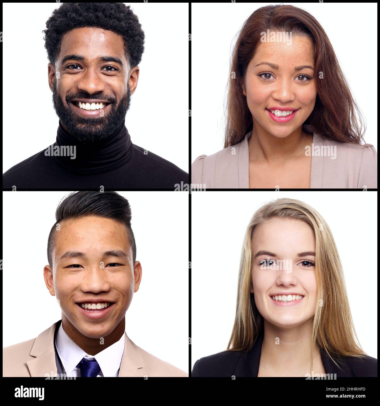 Group of people in a collage Stock Photo - Alamy