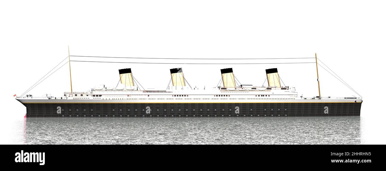 Titanic ship on the water- 3D render Stock Photo - Alamy