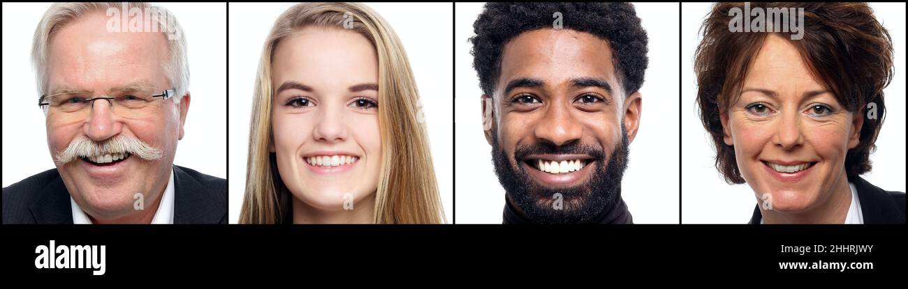 Group of people in a collage Stock Photo - Alamy
