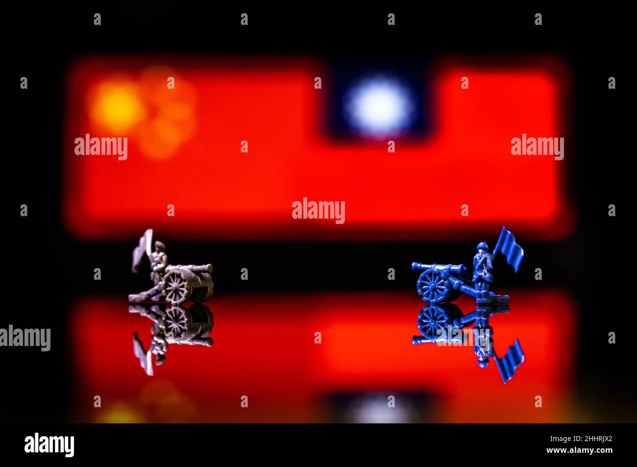 Conceptual image of war between China and Taiwan using toy soldiers and ... Conceptual image of war between China and Taiwan using toy soldiers and ...