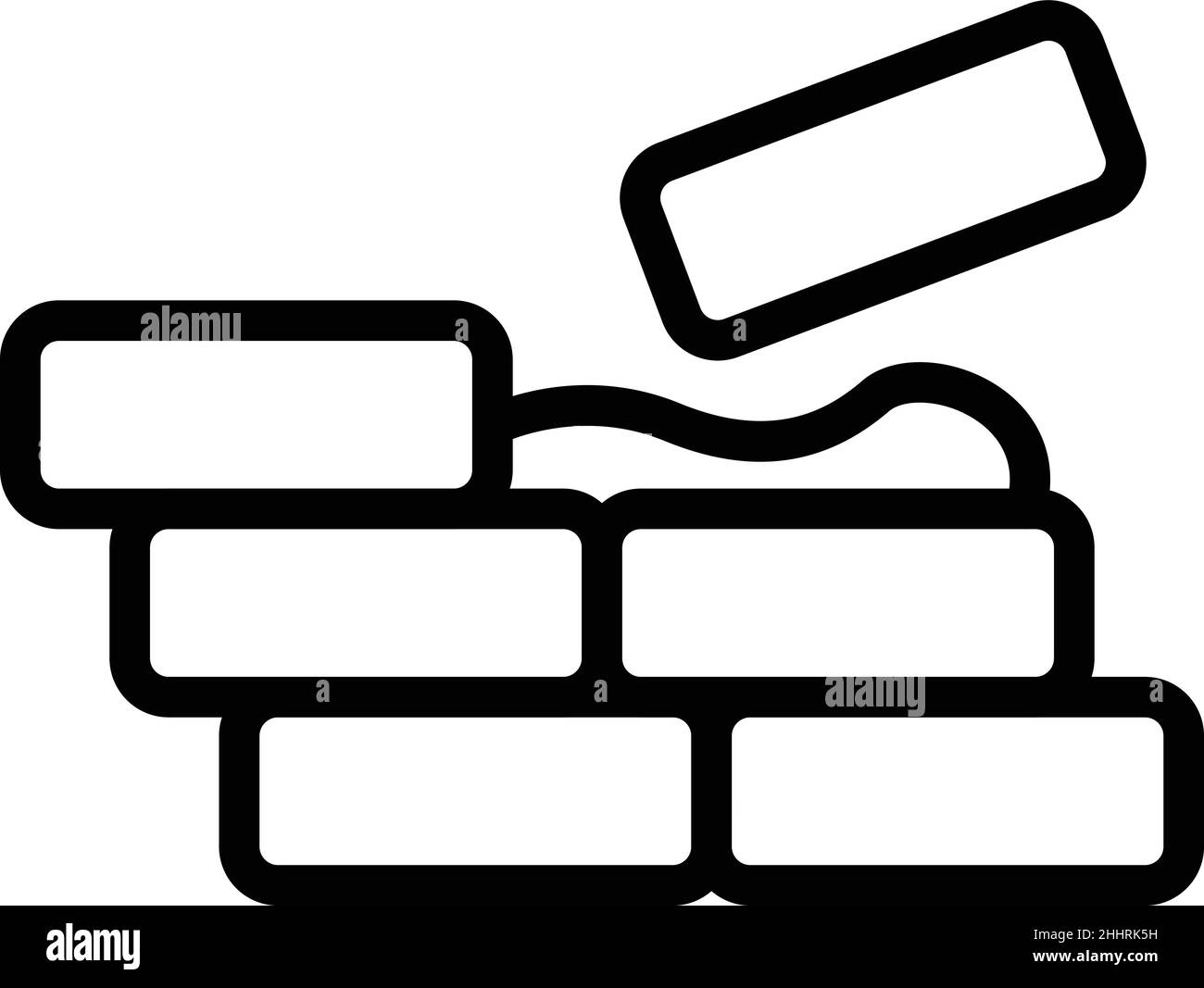 Brick concrete wall icon outline vector. Cement mixer. Truck machine ...