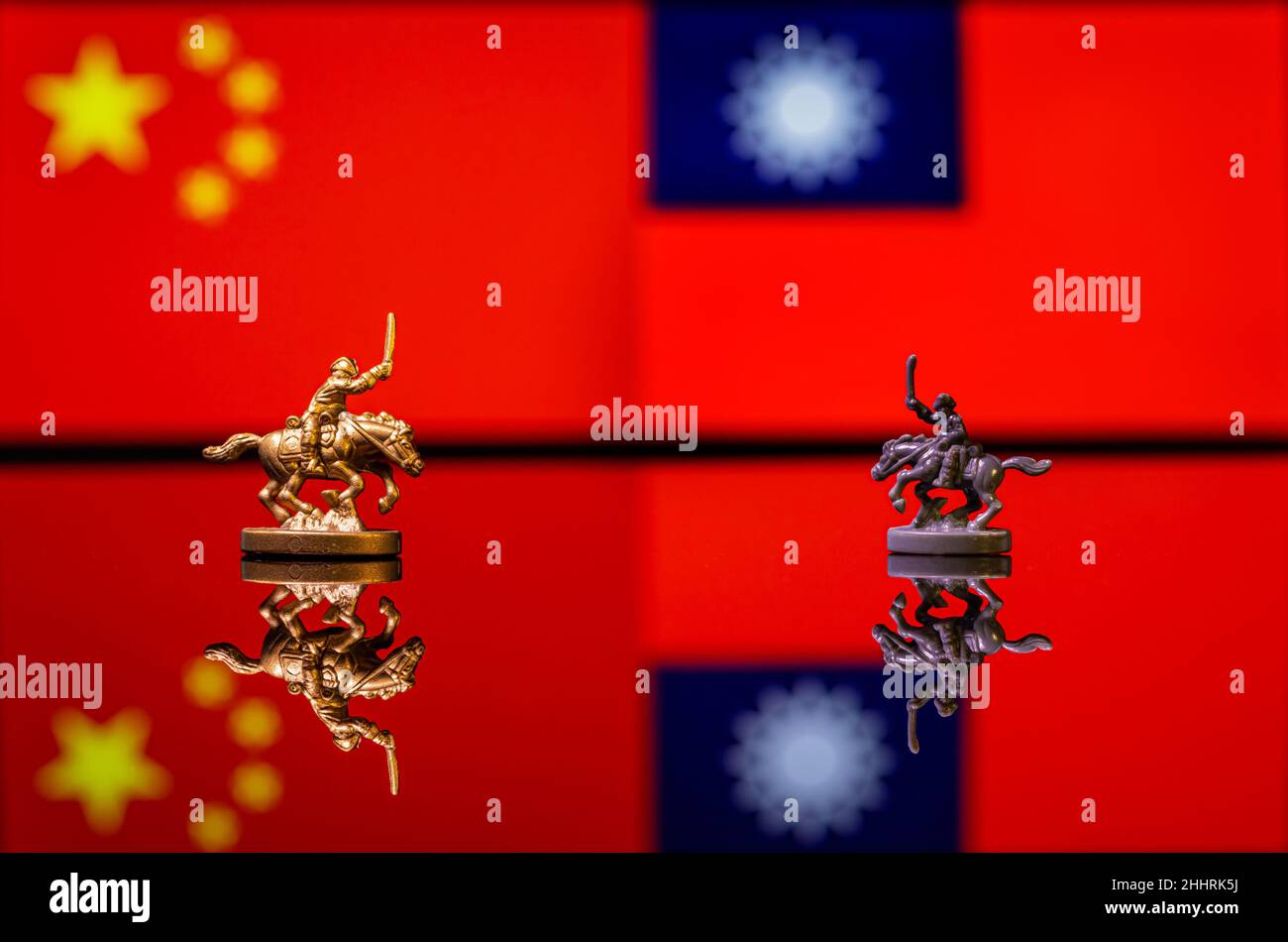 Conceptual image of war between China and Taiwan using toy soldiers and ... Conceptual image of war between China and Taiwan using toy soldiers and ...