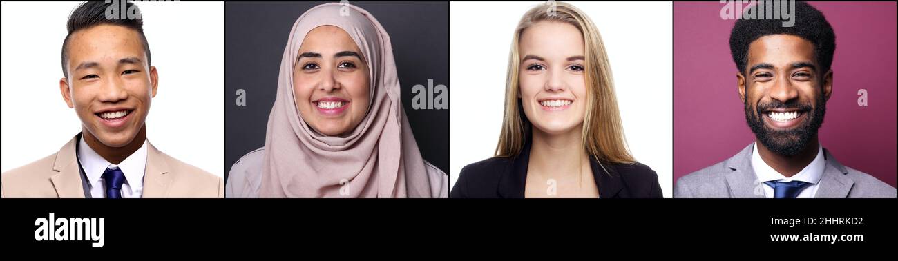 Group of people in a collage Stock Photo - Alamy