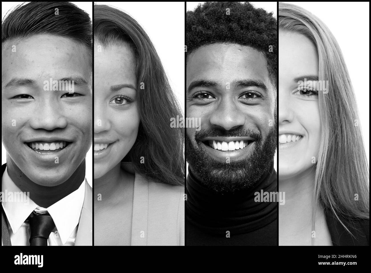 Group of people in a collage Stock Photo - Alamy